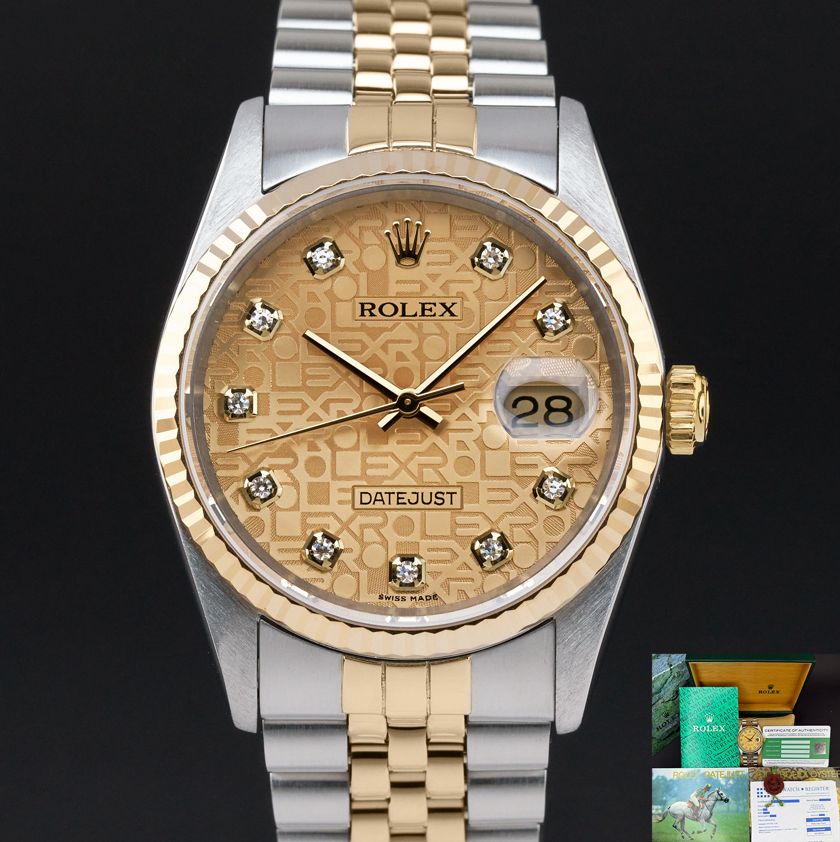 Rolex Datejust 16233 36mm 1993 Two Tone Champagne Jubilee Big